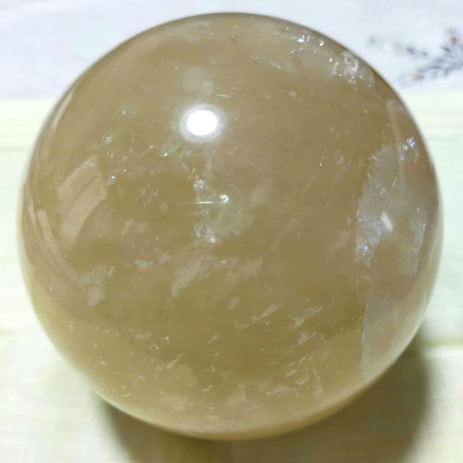 セール✨天然石　イエローカルサイト　超大✨丸玉　祈願　運気上昇縁起物　希少