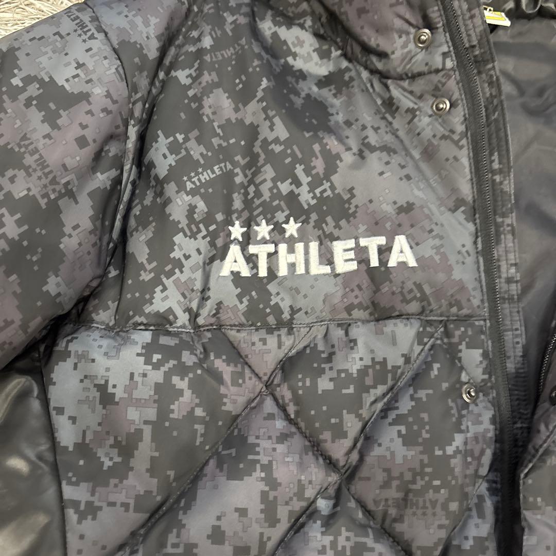 ATHLETA ベンチコート フード付き ダイヤモンドキルティング　Oサイズ