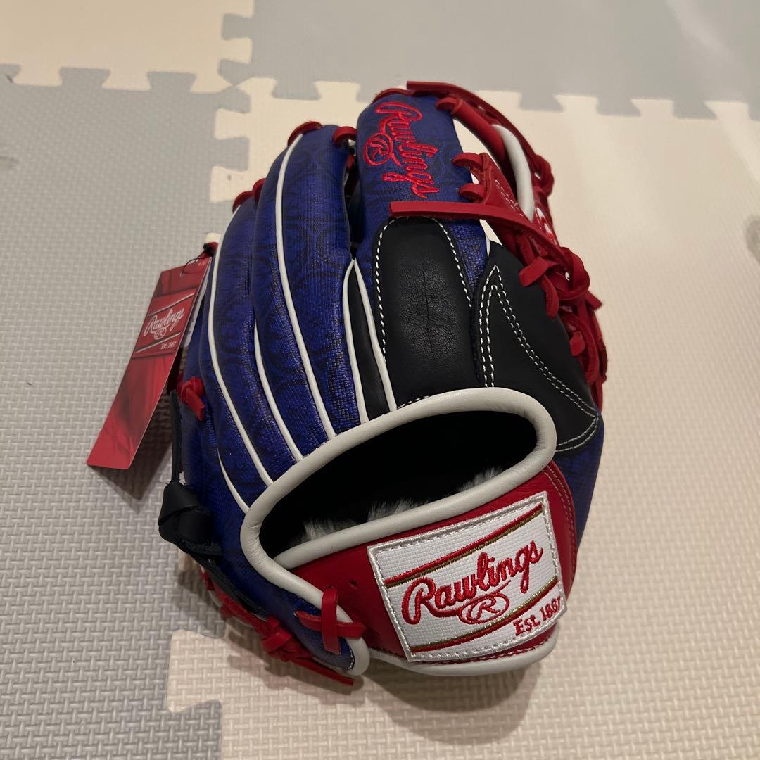 新品　Rawlings 軟式グローブ ネイビーカーレット　内野手用　大人　右投げ