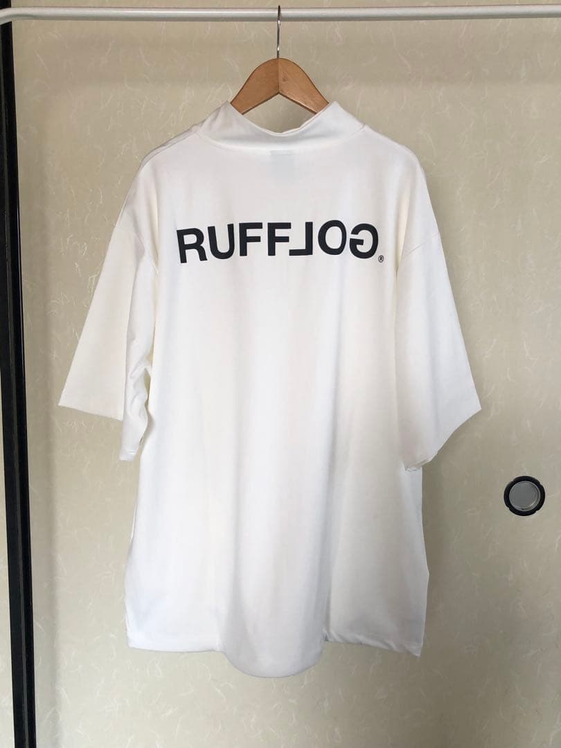 RUFFLOG HALF ZIP MOCK NECK SHIRT ホワイト