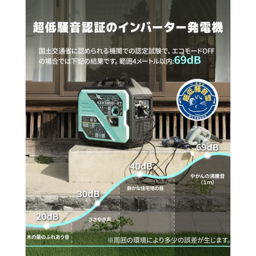 ★新登場KEHシリーズ★Kareyouリモコン式インバーター発電機 3.8kVA