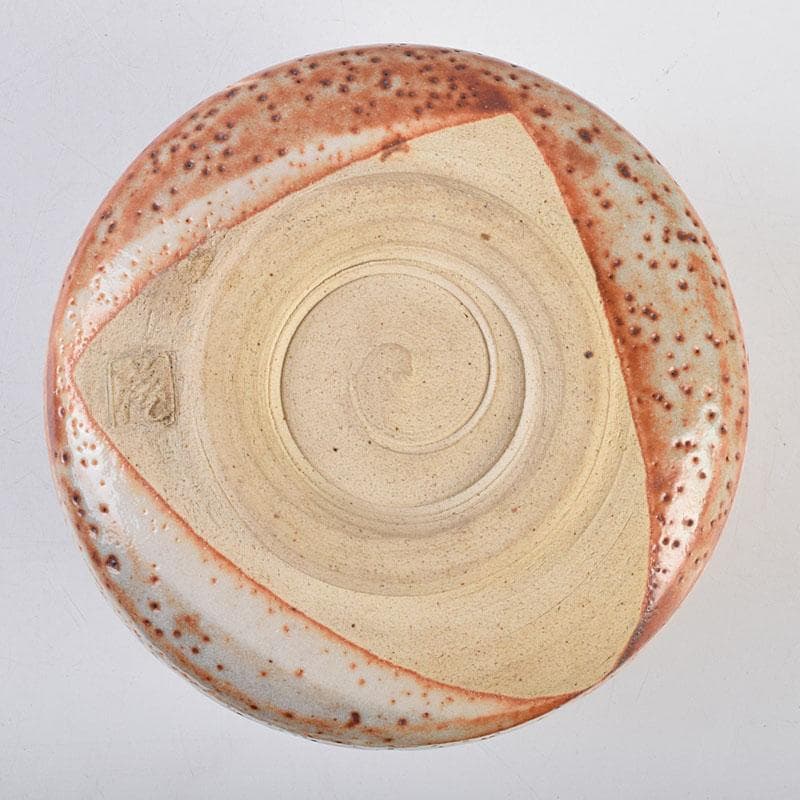 茶道具　人間国宝　鈴木蔵作　鼠志野　茶碗　仕覆付　共箱　M　R9199