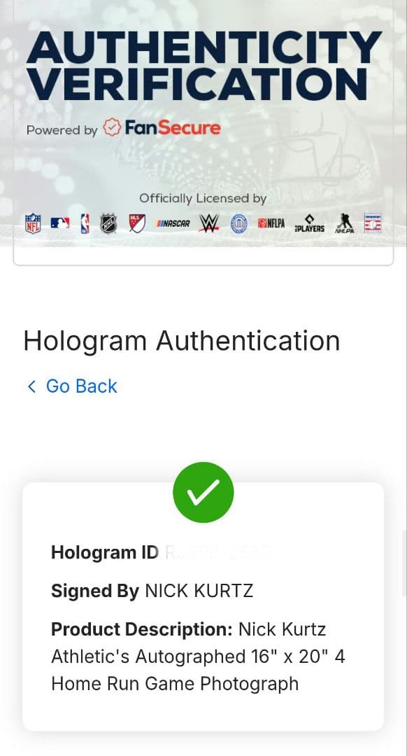 【MLB認証】Nick z／ニック・カーツ／直筆サイン／特大写真／ROY