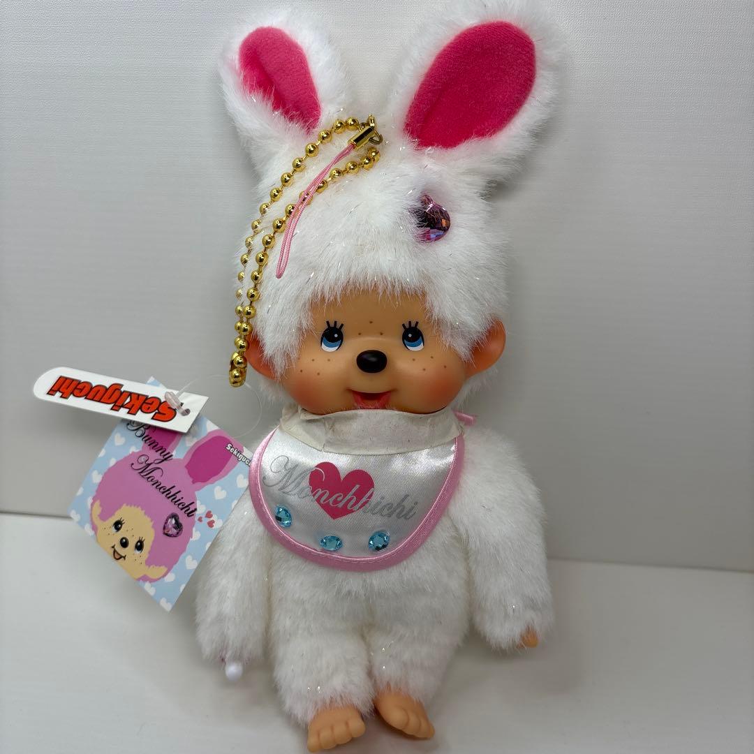 新品 バニー モンチッチ キーチェーン ホワイト monchhichi 1099