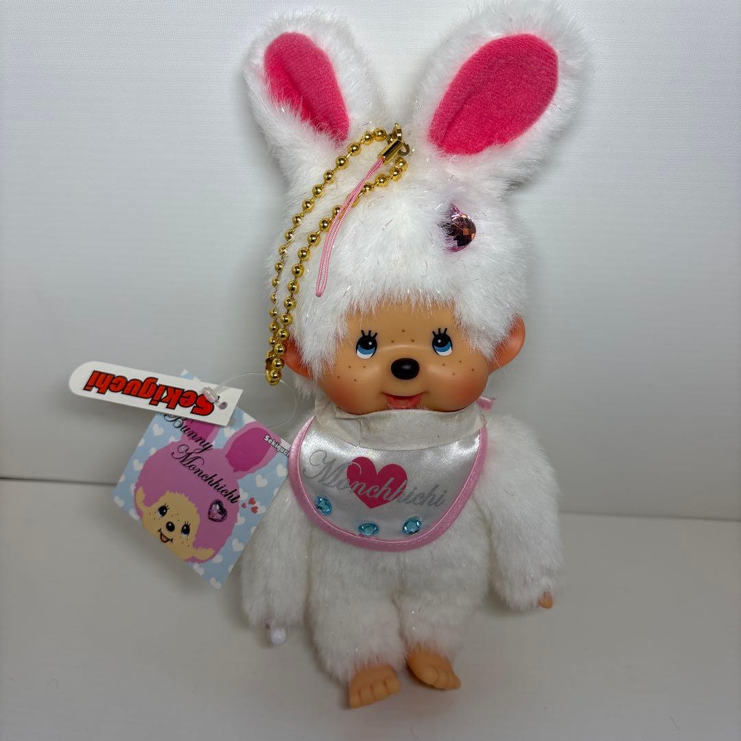 新品 バニー モンチッチ キーチェーン ホワイト monchhichi 1099