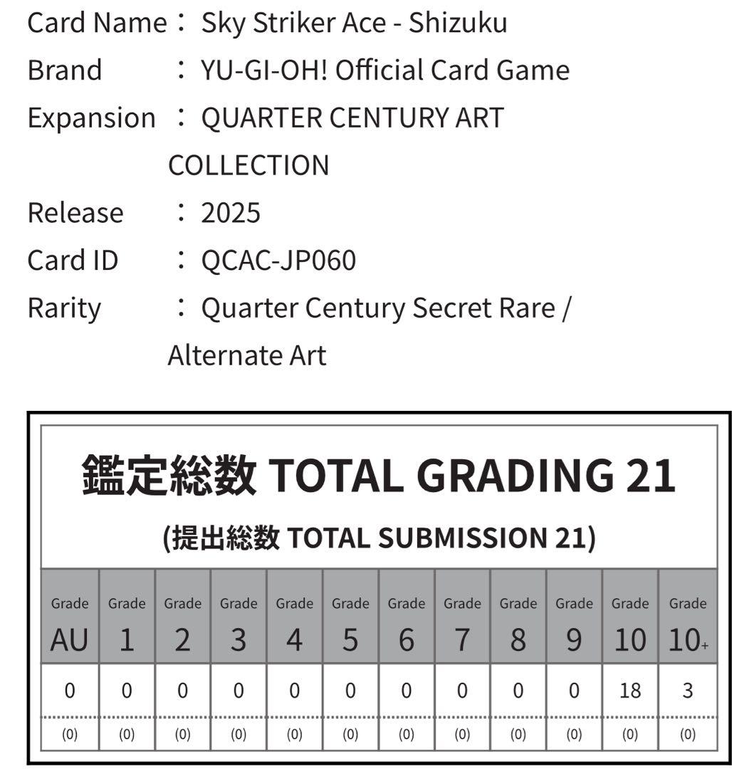 【世界3枚】閃刀姫 シズク 25th 絵違い ARS 10+ 遊戯王 完美品