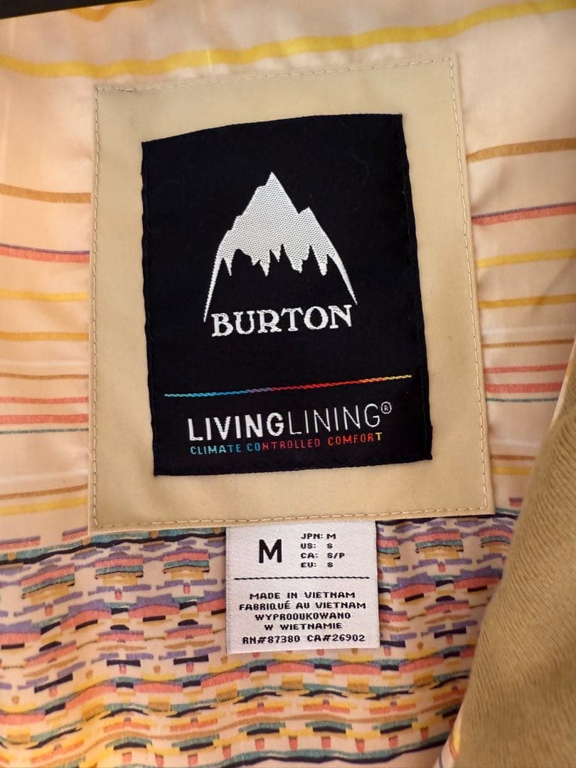 BURTON LIVINGLINING スノーボードウェア Mサイズ ベージュ