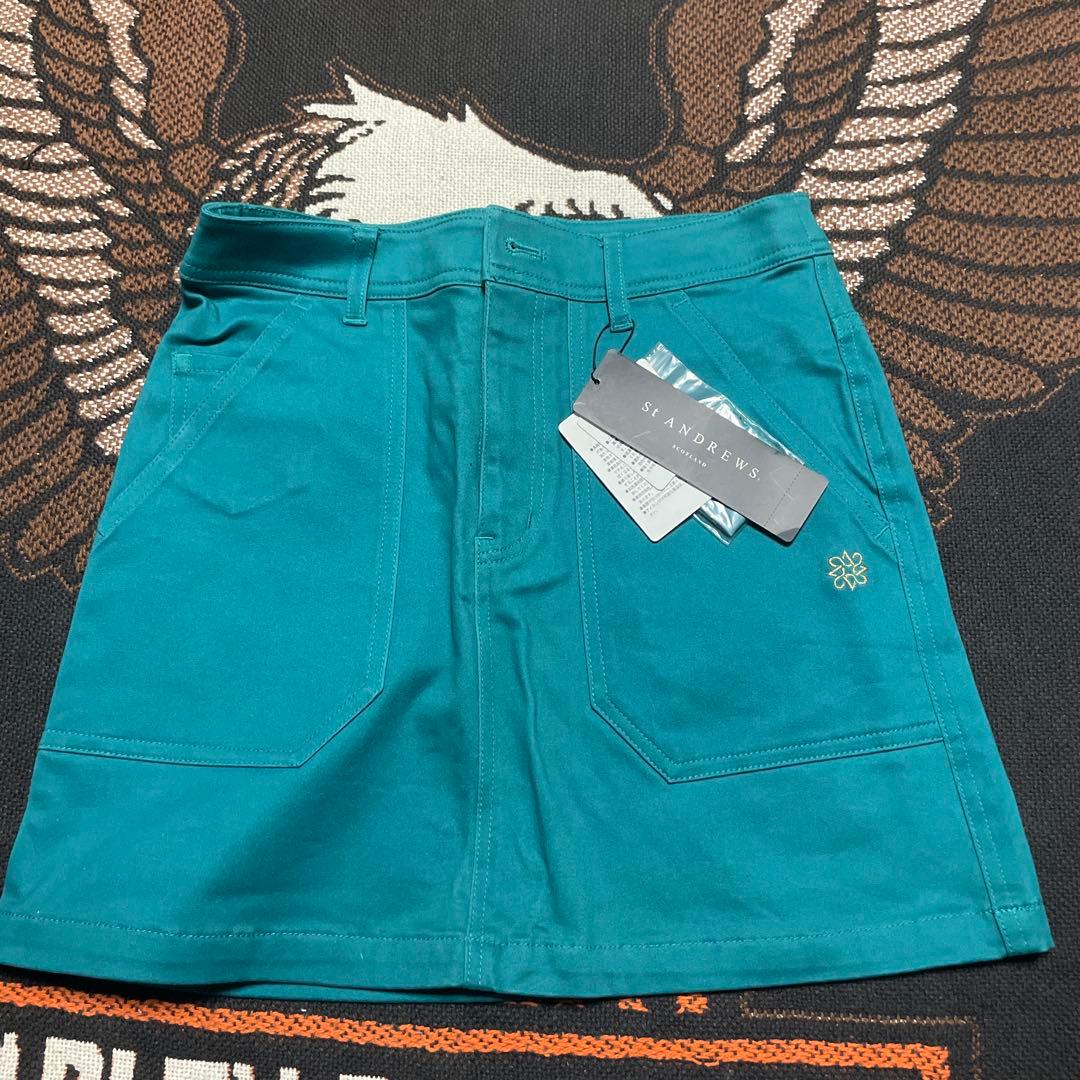 【新品未使用】St. Andrews ティール スカート S グリーン