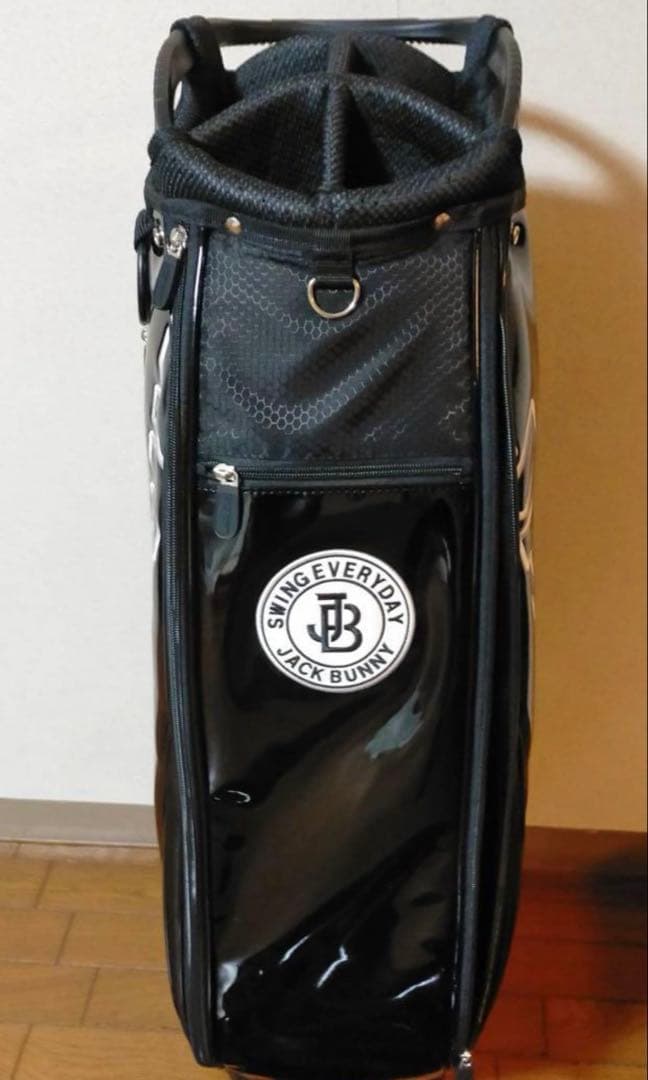 新品 JACK BUNNY ジャックバニー エナメル キャディバッグ ブラック