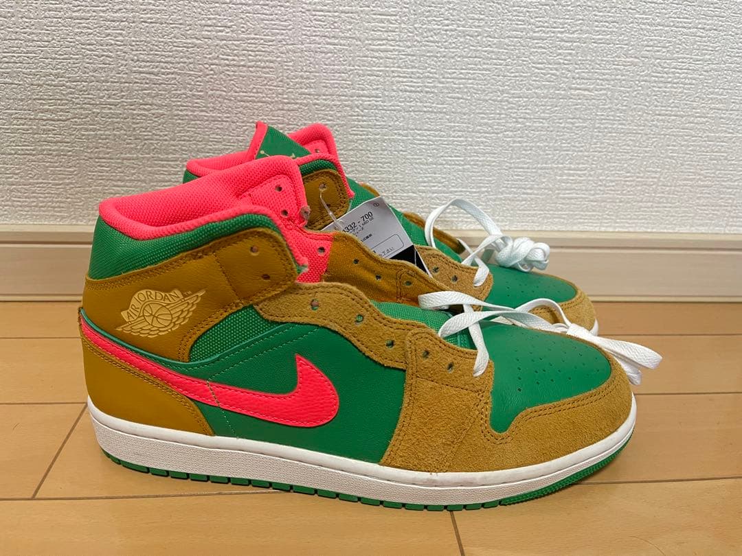 シューズ(男性用) NikeAirJordan1Mid Wheat&Water Melon 28cm