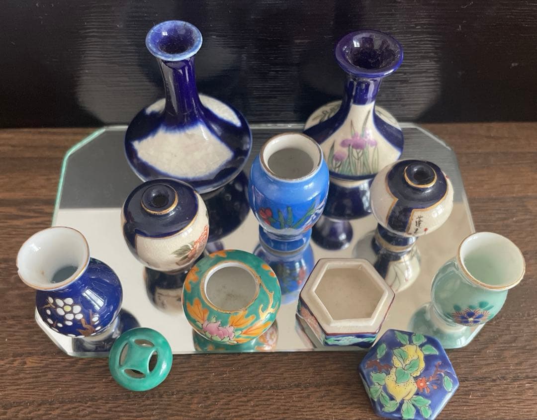 九谷焼　雄山　古伊万里　9点セット　ミニチュア 　 香炉　雛道具　ヴィンテージ