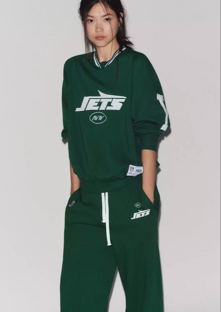 極美品NFL JETS×ZARA(ザラ)コラボスウェット上下セットアップ