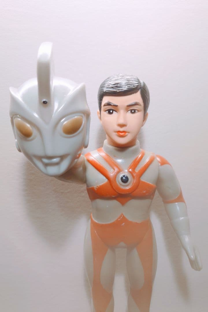 極美品 当時物 ブルマァク ウルトラマンエース 面取れ ソフビ マルサン