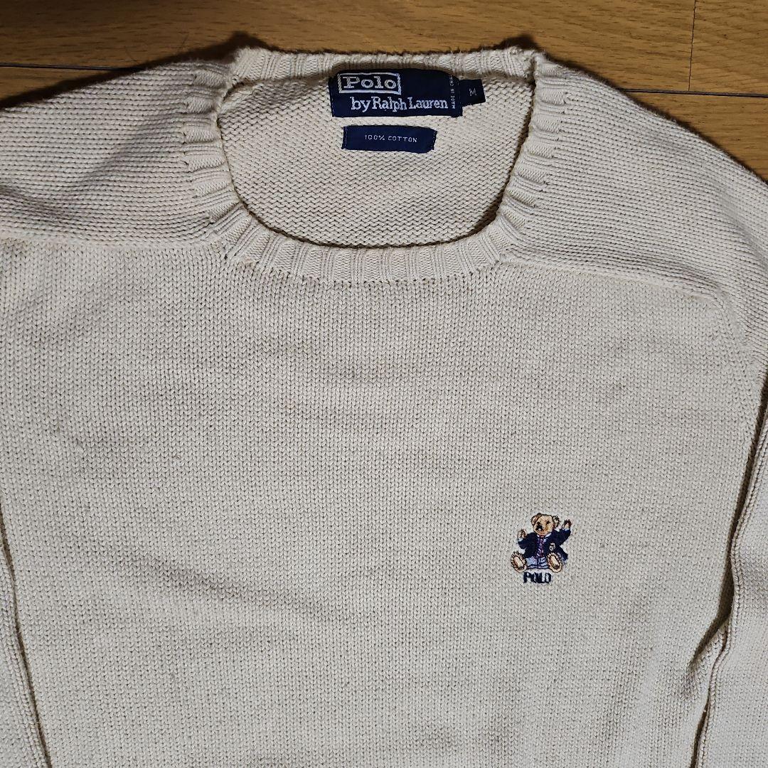 ★Polo by Ralph Lauren ポロベア刺繍 ニット（クリーム色）