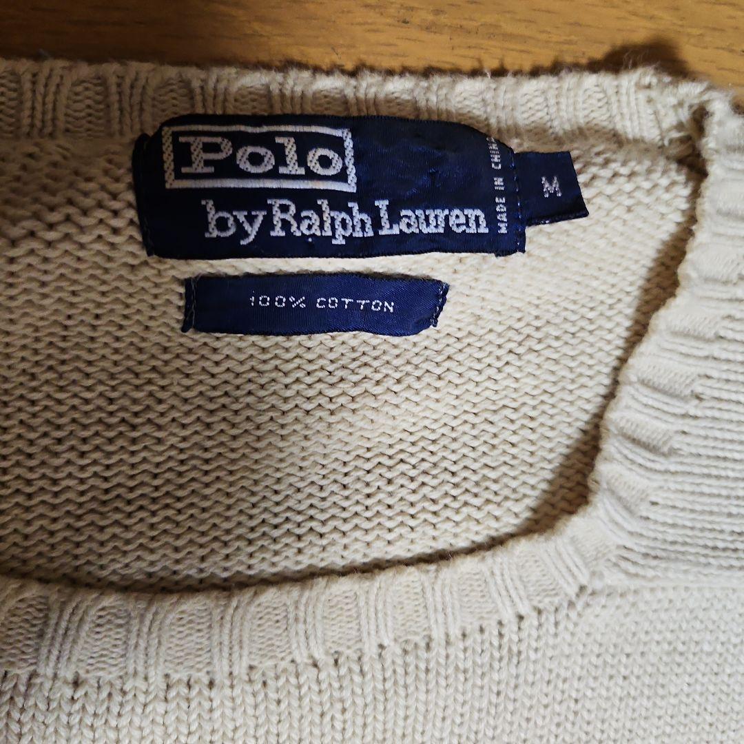 ★Polo by Ralph Lauren ポロベア刺繍 ニット（クリーム色）