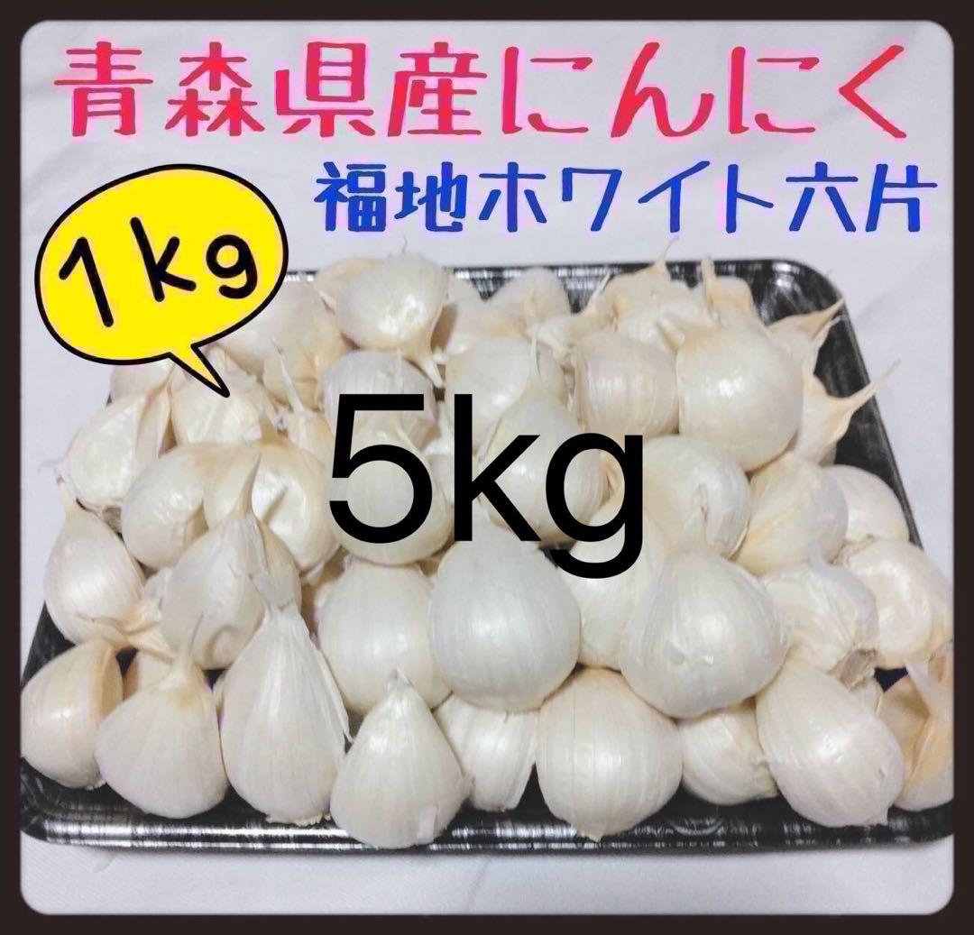 【青森県産】最高級品種 新物ホワイト六片 にんにく バラ　5kg
