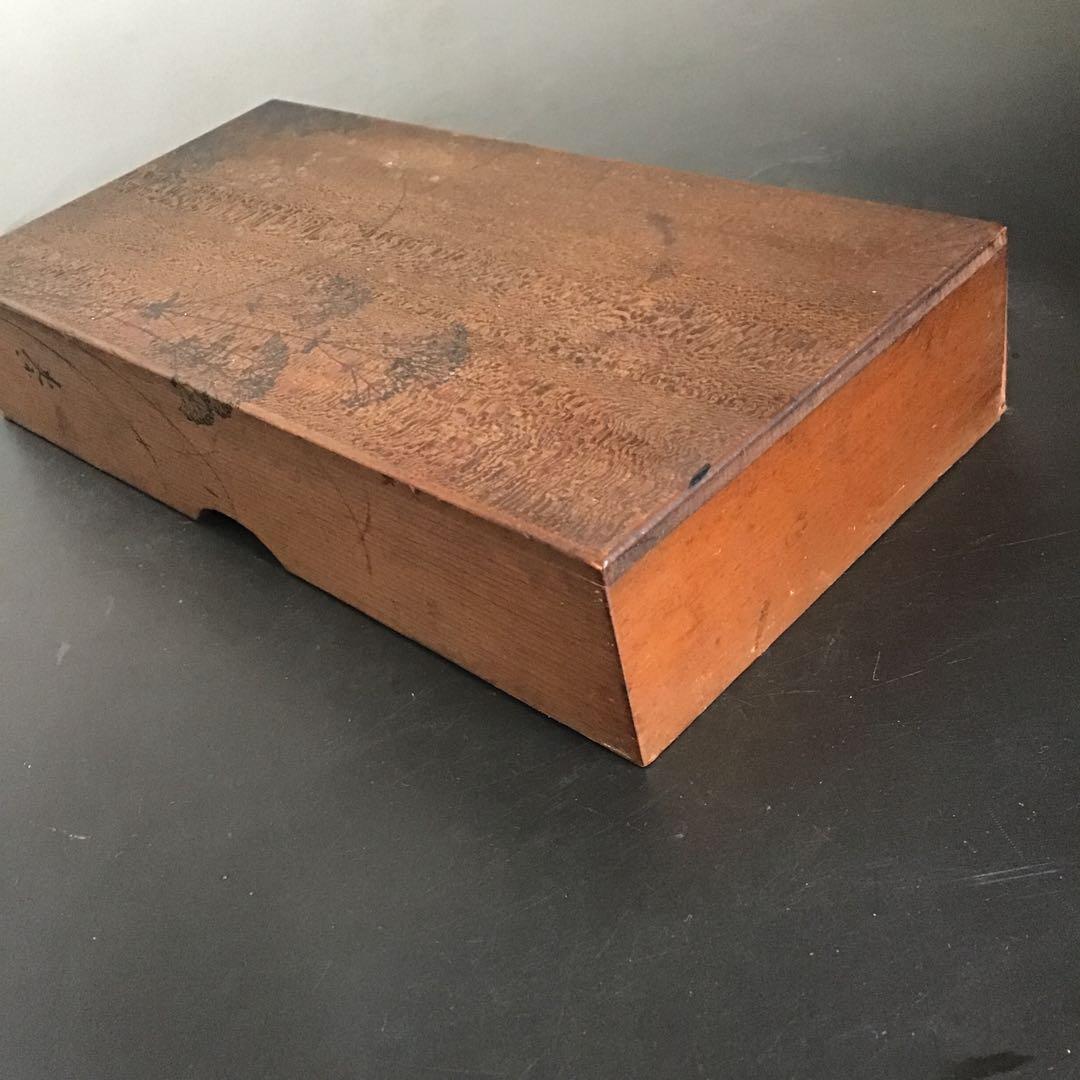 本漆塗蒔絵　文箱　硯箱　骨董品　アンティーク　時代小箱