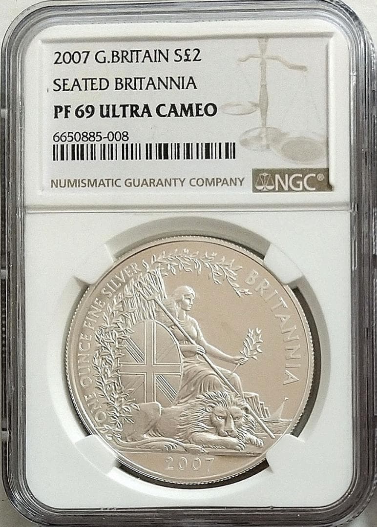 2007年 イギリス シーテット ブリタニア ライオン 銀貨 4枚セット NGC