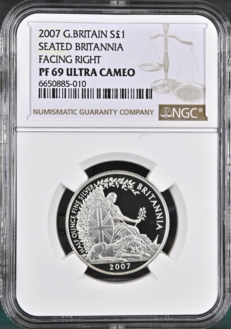 2007年 イギリス シーテット ブリタニア ライオン 銀貨 4枚セット NGC