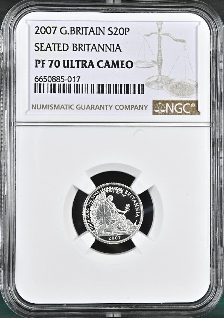 2007年 イギリス シーテット ブリタニア ライオン 銀貨 4枚セット NGC