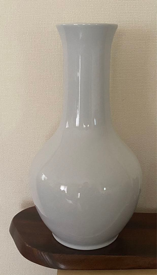 中国美術 中華民國 大白球瓶 花入 花器 古玩 唐物 高さ49cm X26cm