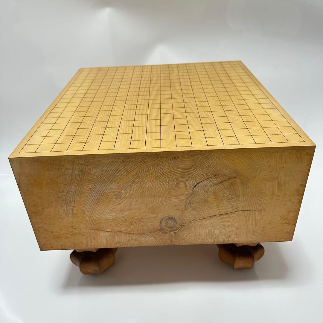 【良品】碁盤 本榧 ヘソ付き 脚付き 厚み18cm