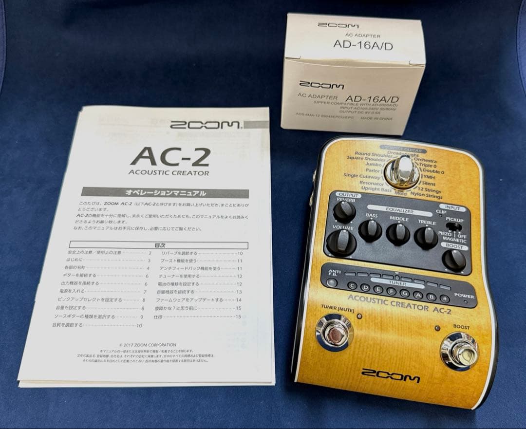 ZOOM 【AC-2】 アコギ用プリアンプ