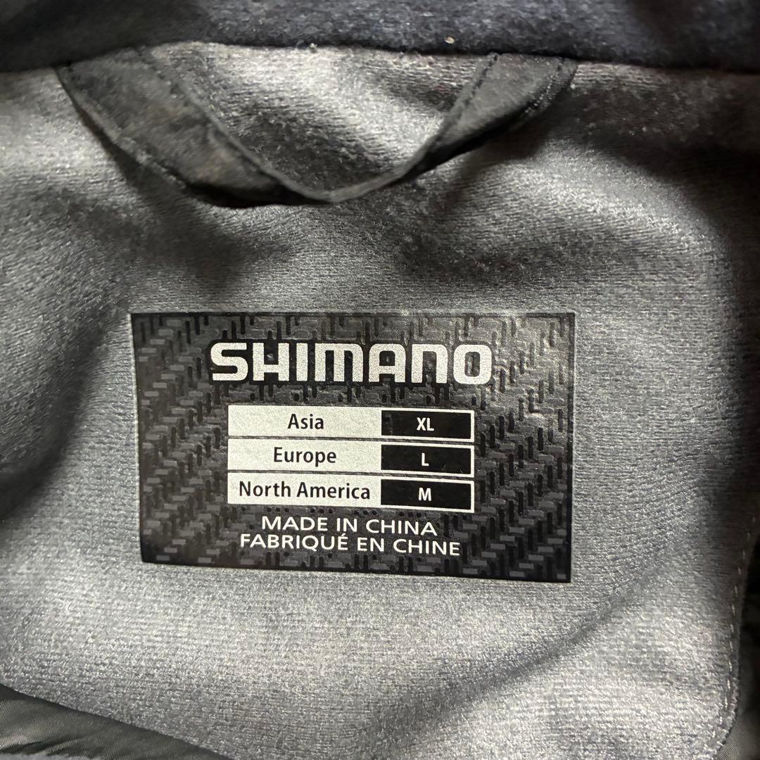 極美品！SHIMANO 中綿 撥水ナイロン 上下セット カモフラ ブラック XL