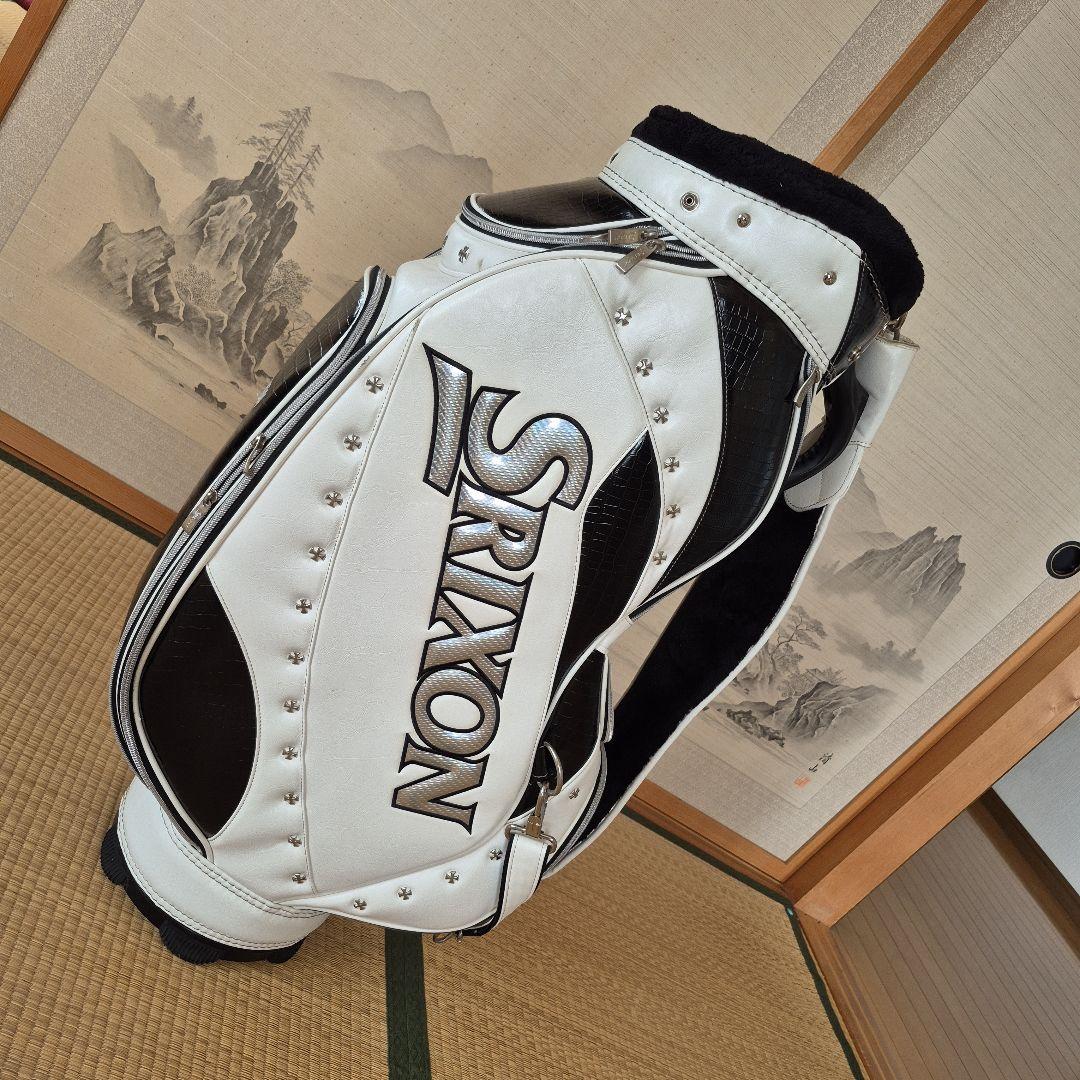 Srixon キャディバッグ 3点式　ホワイト/ブラック　フード付き