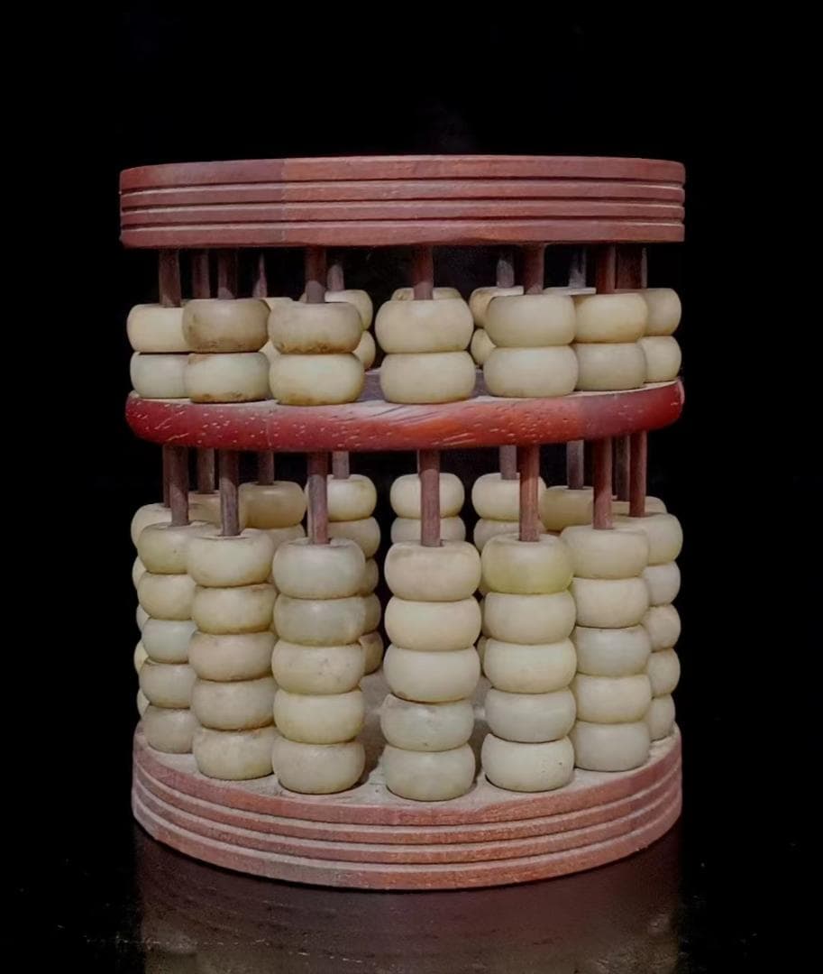 中国古美術・珍蔵玉筆筒算盤・細密彫・極細工・賞物・文房具 ・書道品 ・风水开运