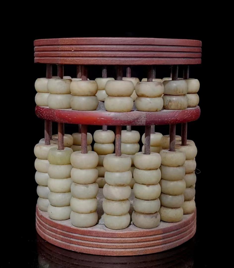 中国古美術・珍蔵玉筆筒算盤・細密彫・極細工・賞物・文房具 ・書道品 ・风水开运