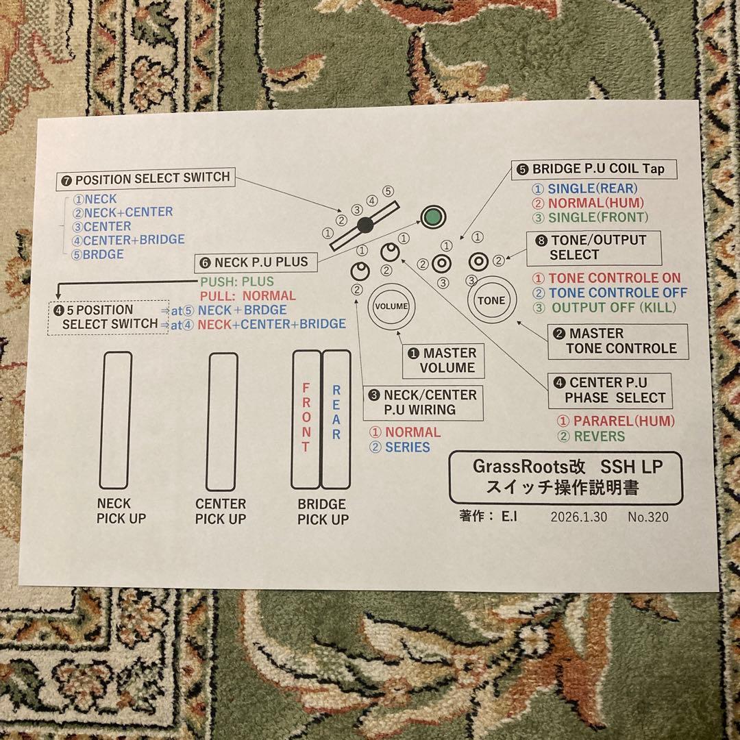☆ねこ☆ GrassRoots G-I-48LP 唯一無二の改造ギター