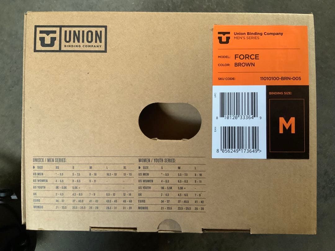 UNION force 25 26 ビンディング Brown 新品