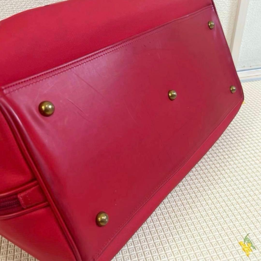 【美品】 BURBERRY GOLF ボストンバッグ 赤✕チェックバーバリー