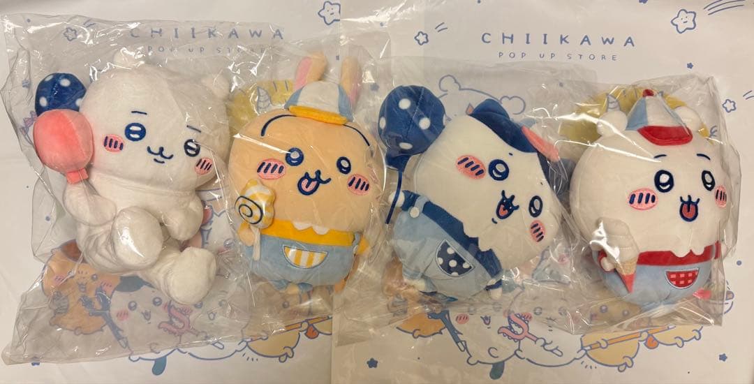 ちいかわ ワクワクゆうえんち ぬいぐるみS ちいかわ ハチワレ うさぎ 4点新品