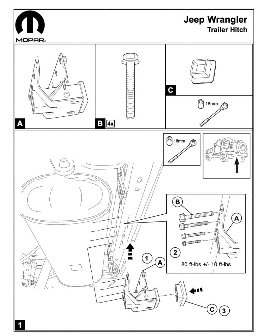 【未使用】Jeep 純正　JK・JL用　ヒッチレシーバー