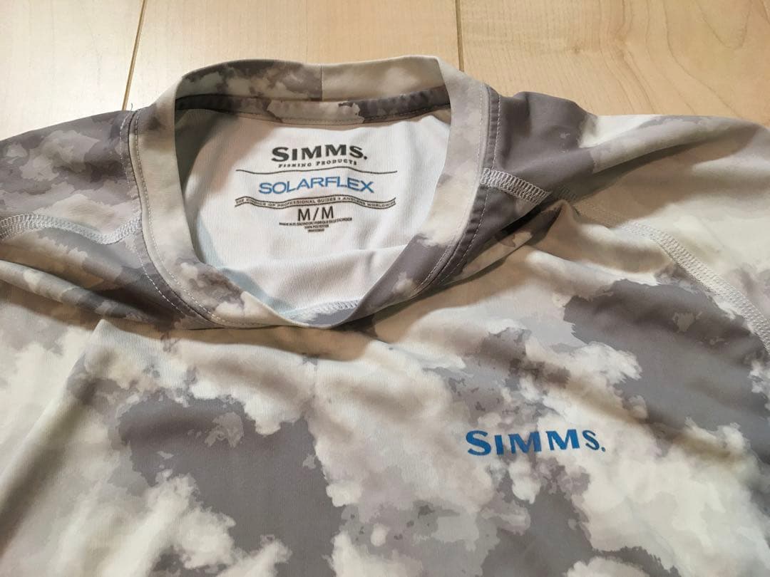 SIMMS シムスフィッシングシャツ グレーカモ柄 M（L）