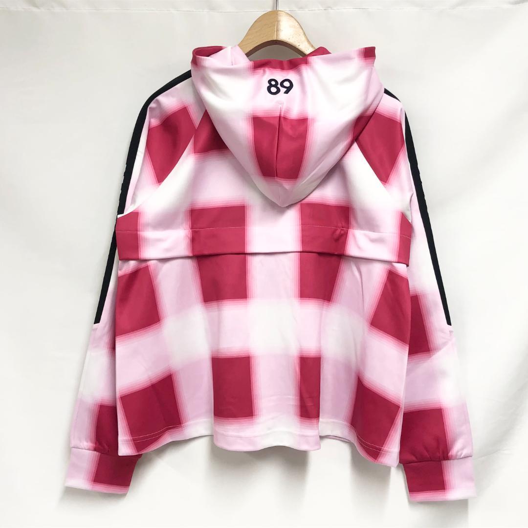 ○★新品未使用　パーリーゲイツ　チェック柄　ジップアップパーカー　2　ピンク系