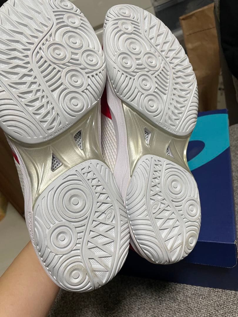 ASICS バレーボールシューズ 25.5cm レッド/ホワイト V-SWIFT