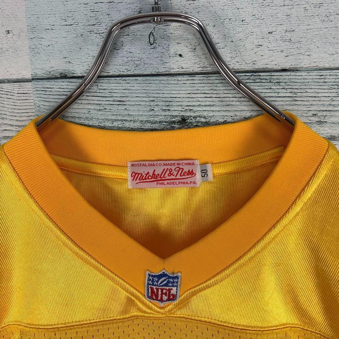 NFL 全刺繍 半袖 アメフトゲームシャツ イエロー L 5159