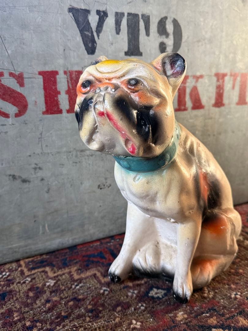 蔵*＊様 Vintage Chalkware Bulldog