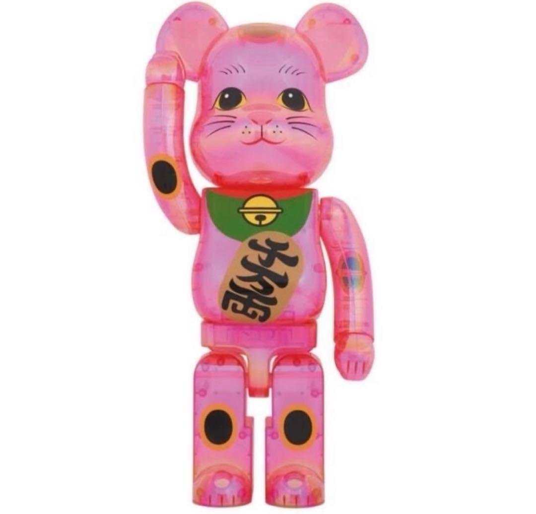 BE@RBRICK 招き猫 桃色透明メッキ 1000％