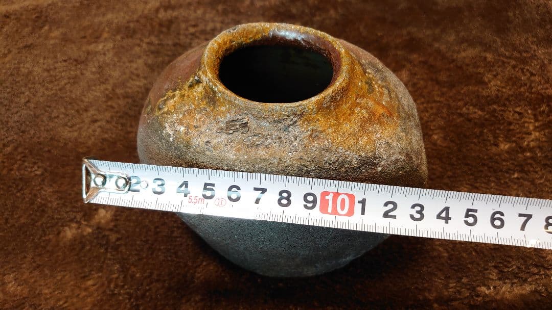 古越前　越前焼　偏壺　釉薬　花入　薪窯　西浦武　山田和　１客