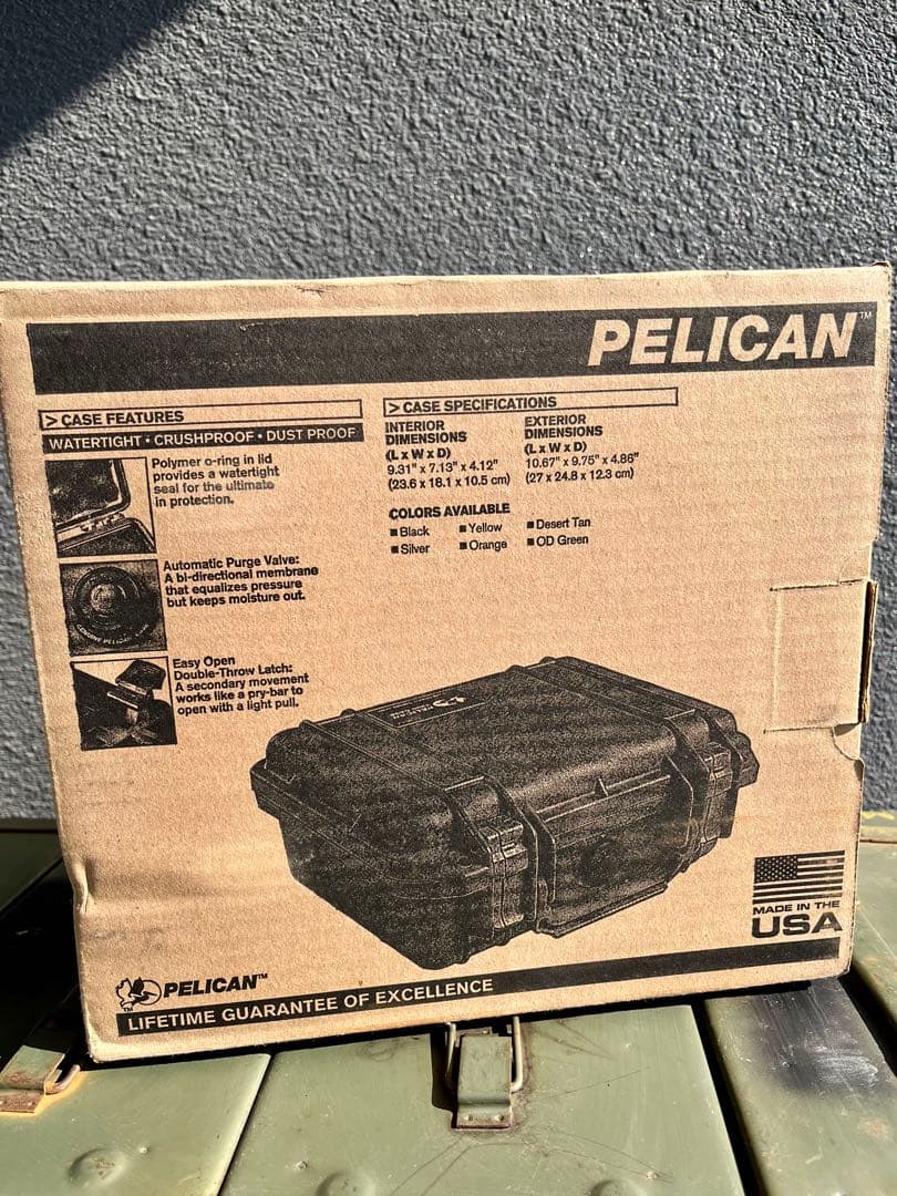 米軍放出未使用品 PELICAN ペリカン1200 ハードケースブラック防水防塵