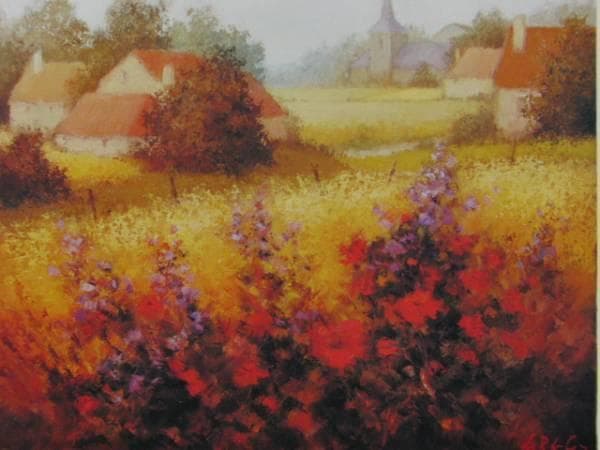 ロナルド・グレッグ、トレィニーの花、希少画集画、風景