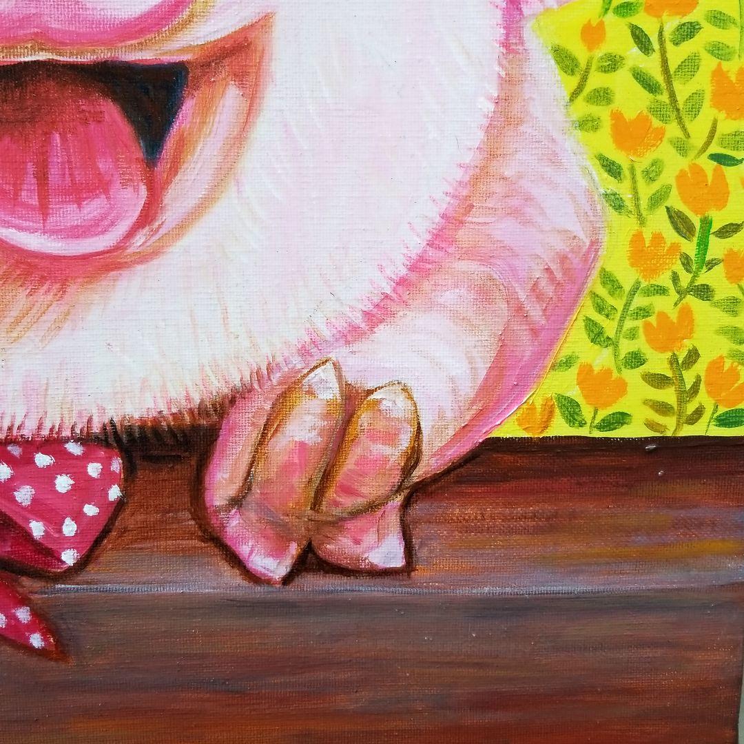 油絵　専用　すっごく笑ってる子ぶた