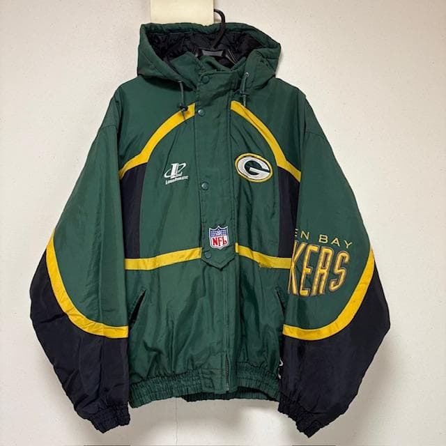 90s★NFL/GREEN BAY PACKERS★中綿入りナイロンJKT★L★