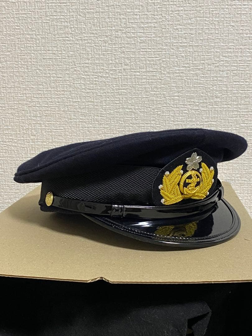 大日本帝国海軍　士官軍帽　制帽　58cm 複製品 日覆付　日本軍