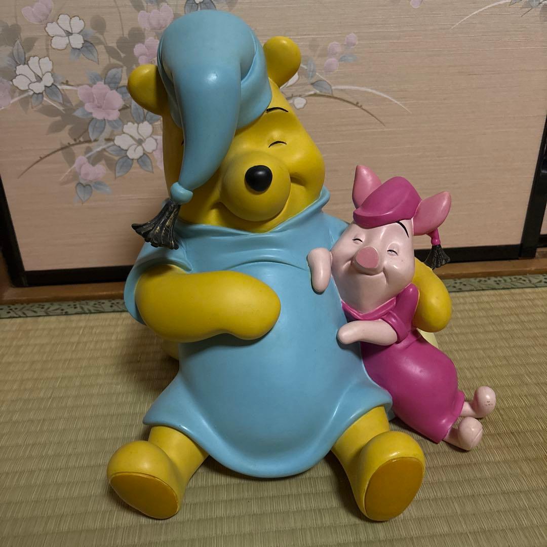 希少　ディズニー くまのプーさん＆ピグレット レトロ　アンティーク　陶器　 置物