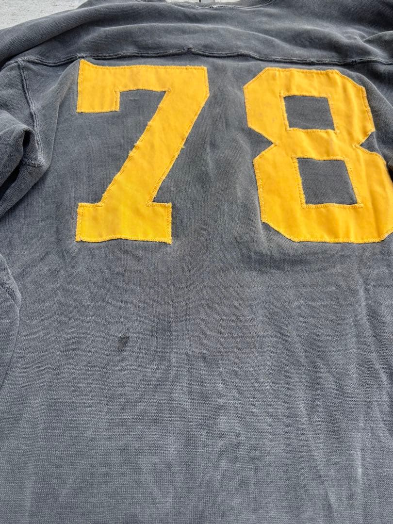 50年代 「sand」 フットボールT ブラック コットン100 42 袖長